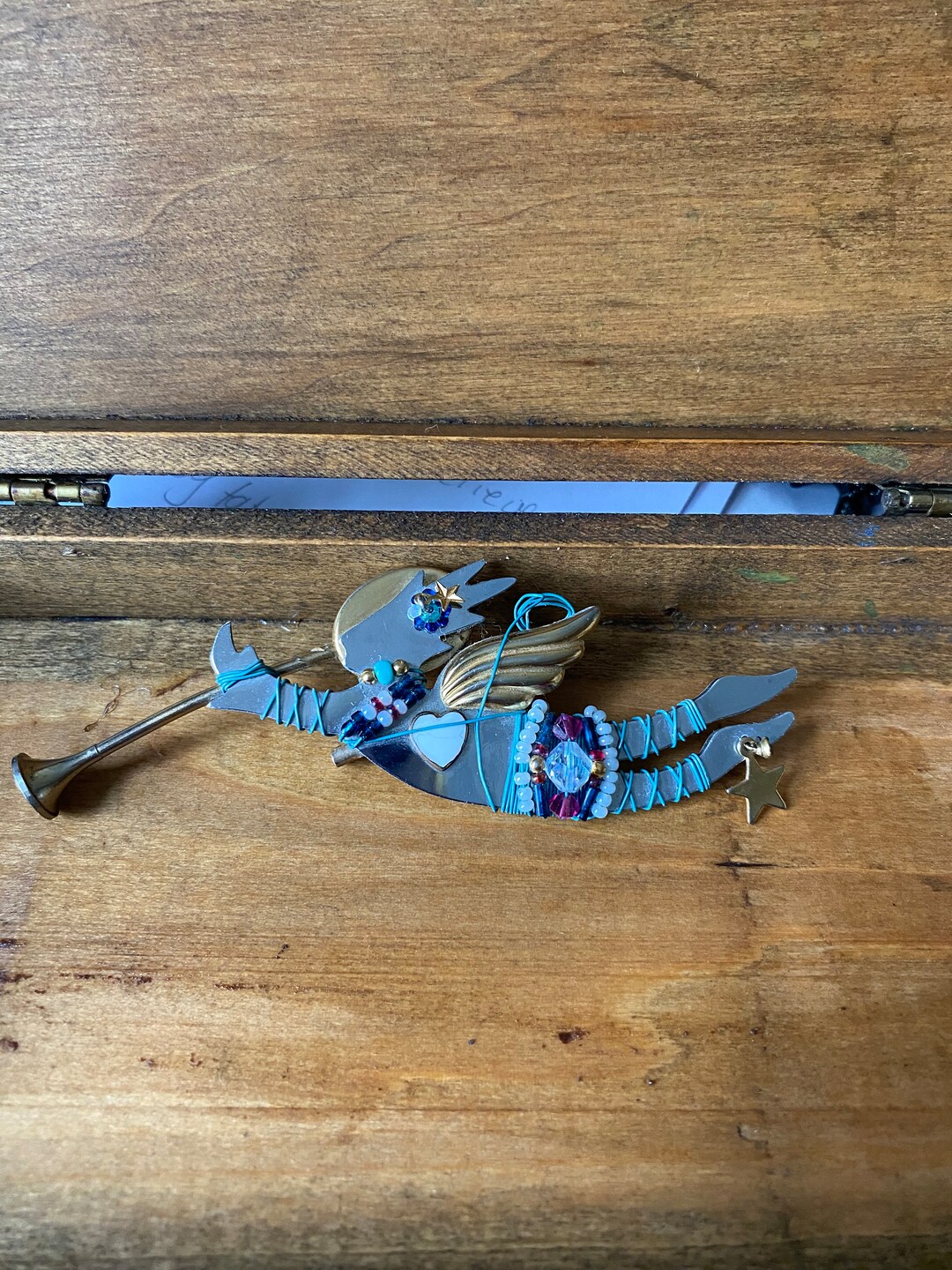 Vintage Liztech 1990s Retired Angel Brooch, Herald Angel, Angel With ...