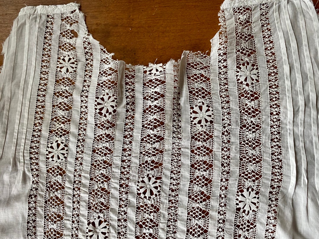 Antique Modesty Panel,edwardian Drawn Work Modesty Dress Panel Insert ...