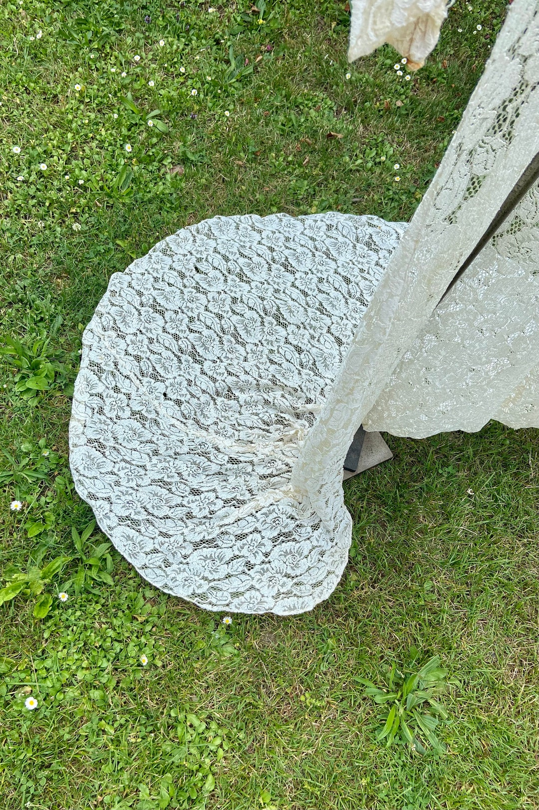 Vintage 30s Hollywood Glam Dressing Gown With Train,floaty Lace Robe ...