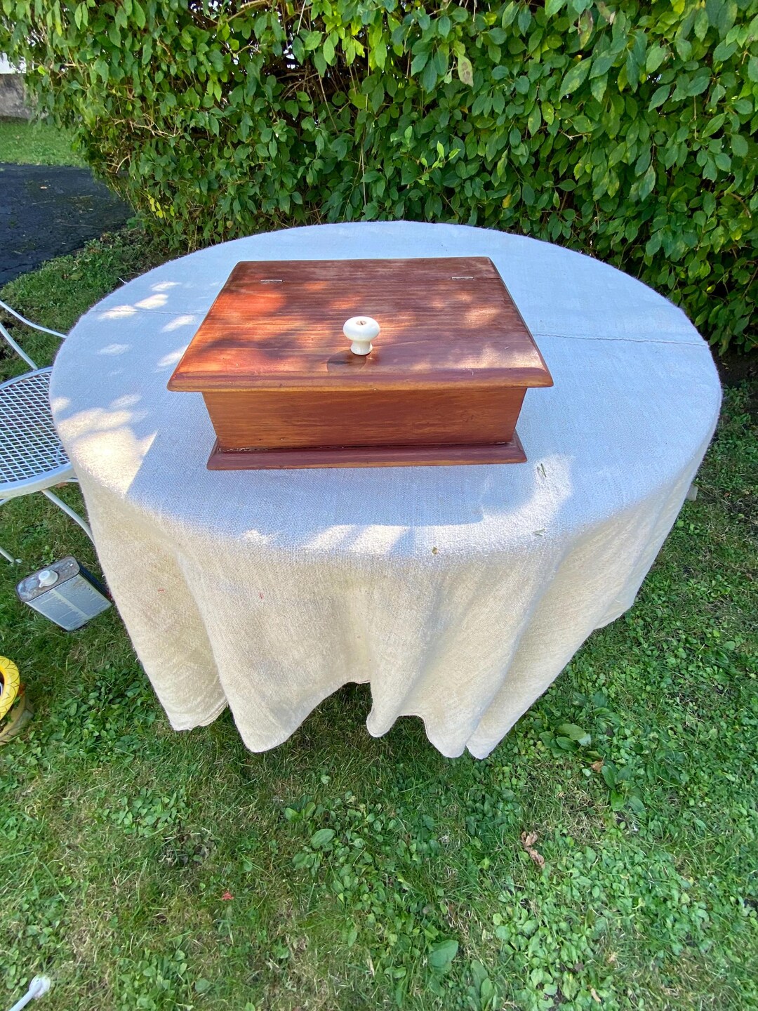 Vintage Pine Keepsake Box With Porcelain Knob, Farmhouse Style - Etsy