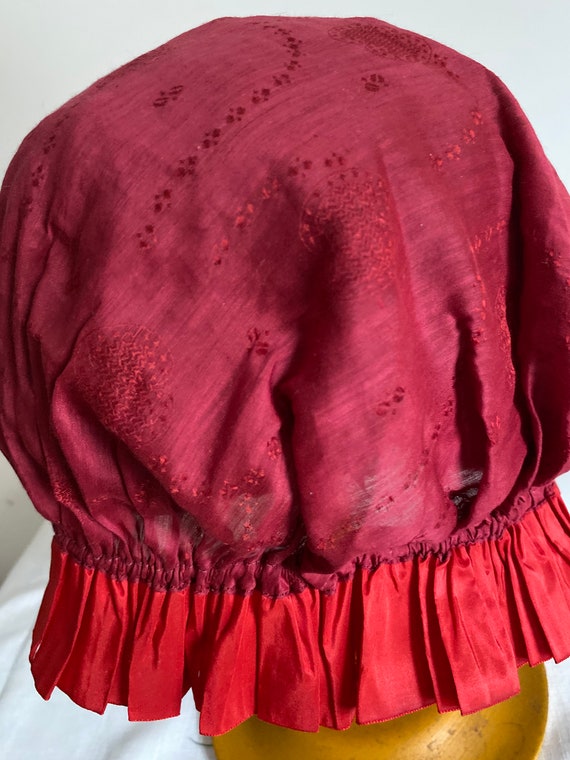 Victorian Edwardian Silk Sleep Cap, 1900s Boudoir Lin… - Gem