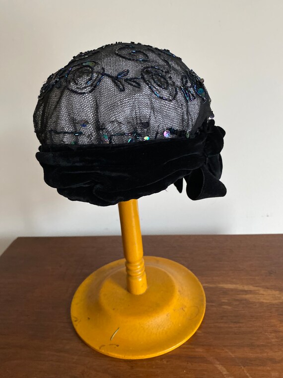 1920s sequin skull cap, Art Deco Flapper Sequin Headp… - Gem
