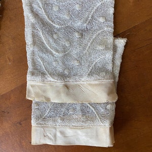 Antique Lot 6 Edwardian Victorian French Cream Embroidered Net Lace ...