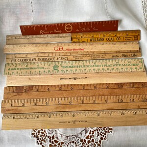 Lot of 10 Vintage Wood Rulers,advertising Rulers, School Rulers,vintage ...