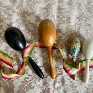 Antique 4 Turned Wood Sock Darning Mending Eggs Darners Tools,green ...