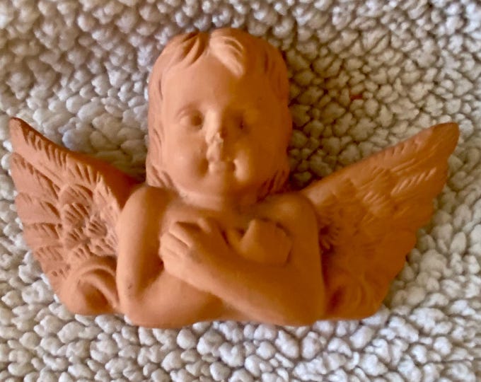 Vintage Terracotta Pottery Putto Cherub Cupid Angel Bust Statue ,home ...