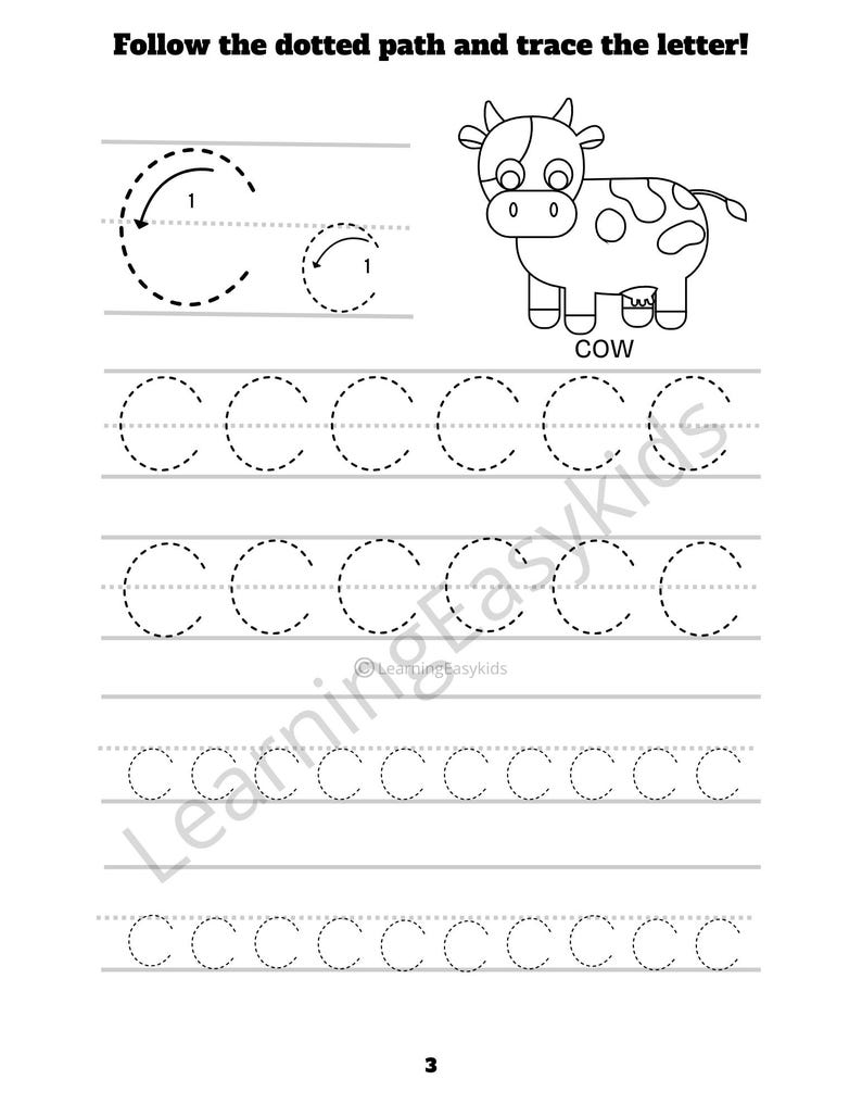 Alphabet Tracing Worksheets | A-Z Handwriting Practice Instant Download ...