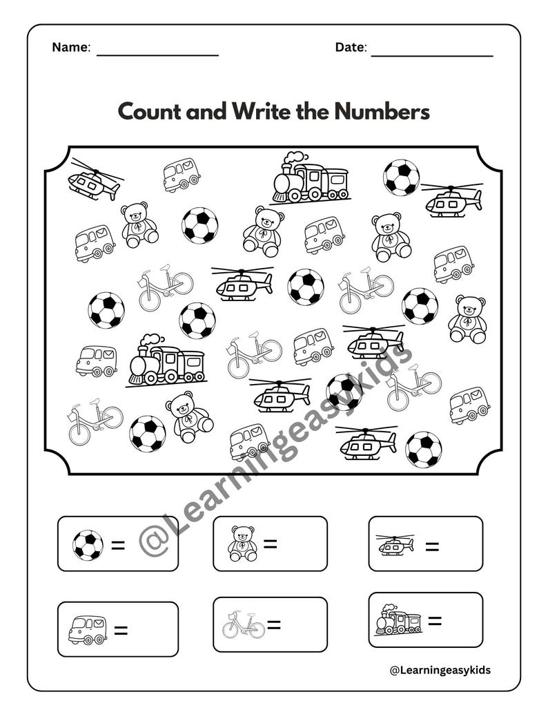 Preschool Numbers Counting Worksheets | Pre-k Math Activities (20 Pages ...