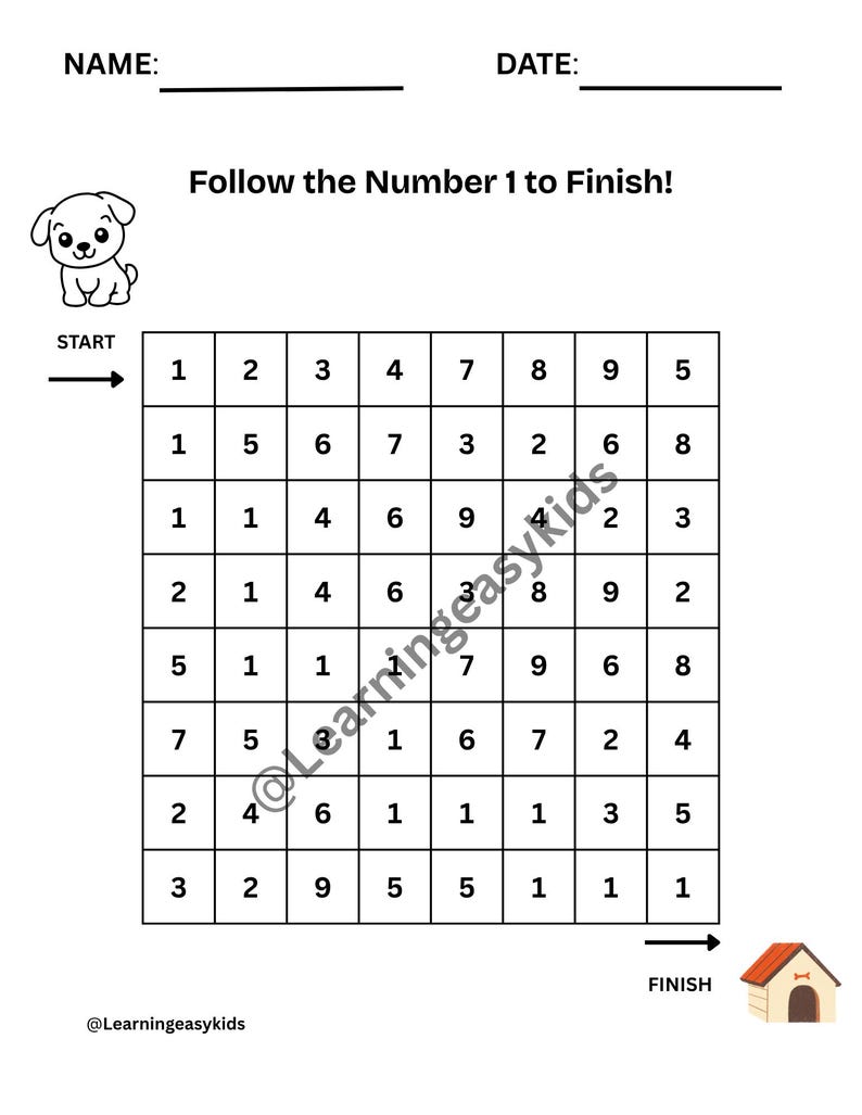 Kindergarten Number Path Puzzle 1-20 Printable – Preschool Math ...