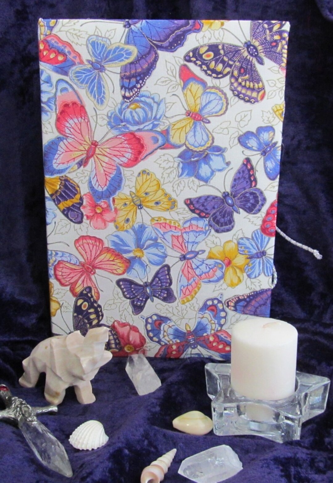Spell Book Casting Cream Purple Cloth Butterflies Spellbook Grimoire ...