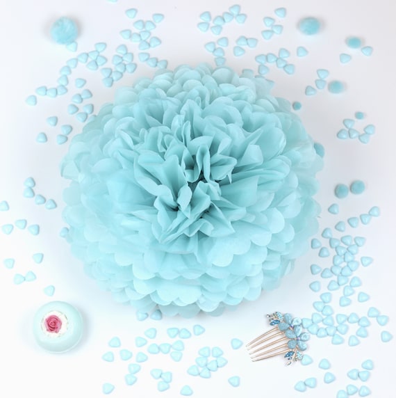 Light blue paper flowers | Boy baby shower | Winter holiday decor by ...