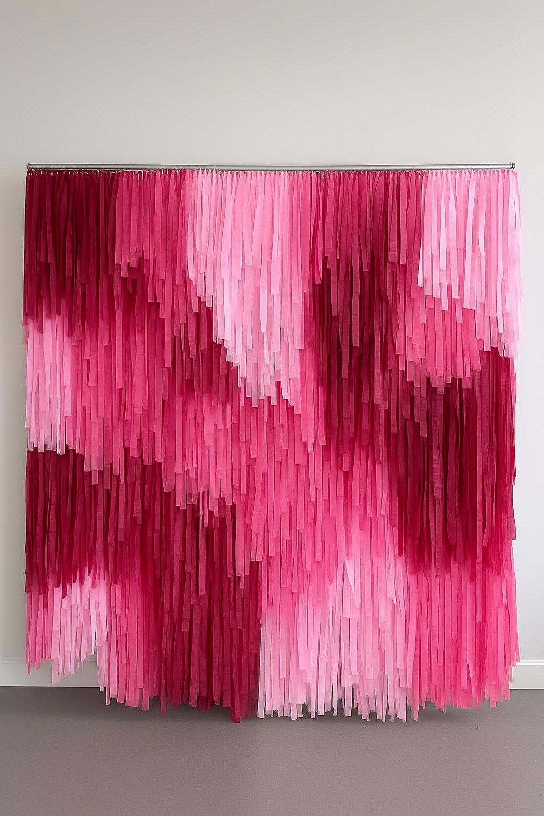 Pink and Burgundy Fringe Backdrop: Party Photo Wall - Etsy