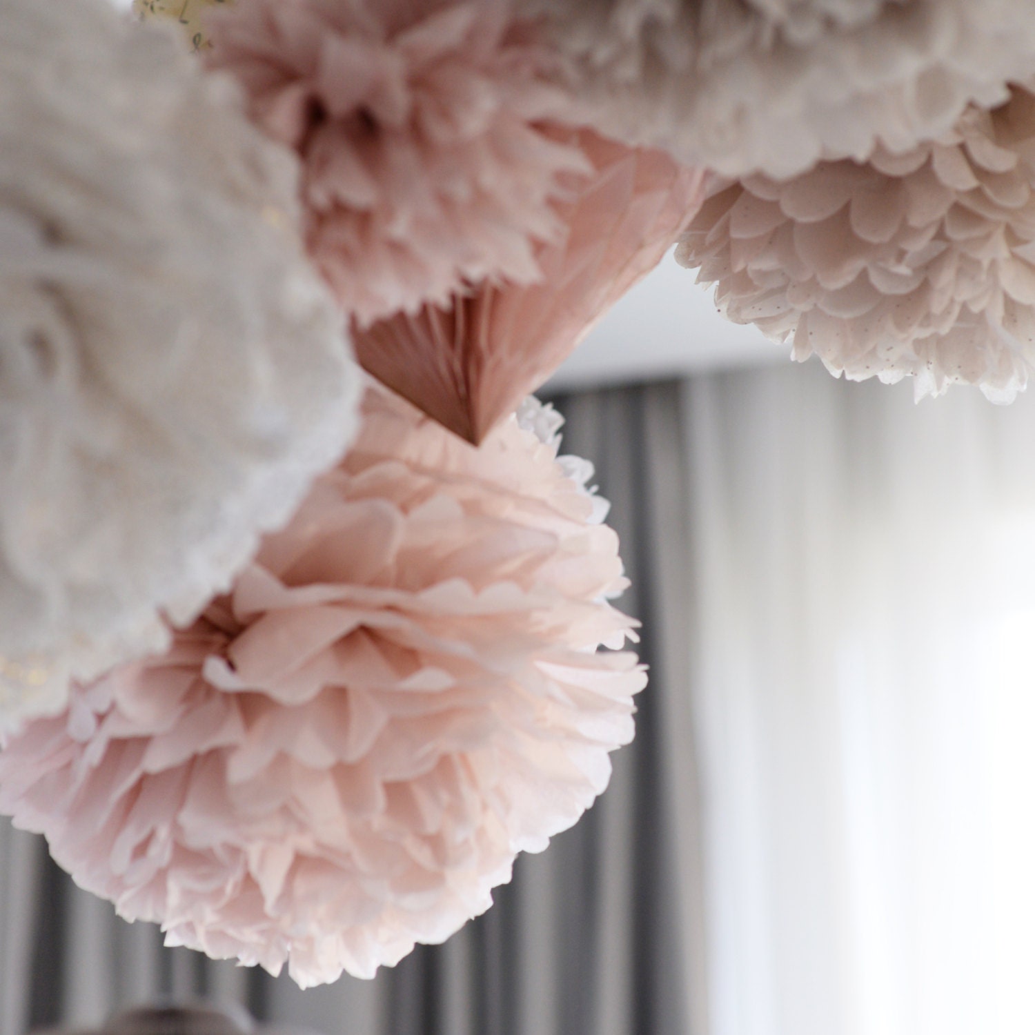 Blush paper flowers Pastel wedding decor Dusty pink | Etsy