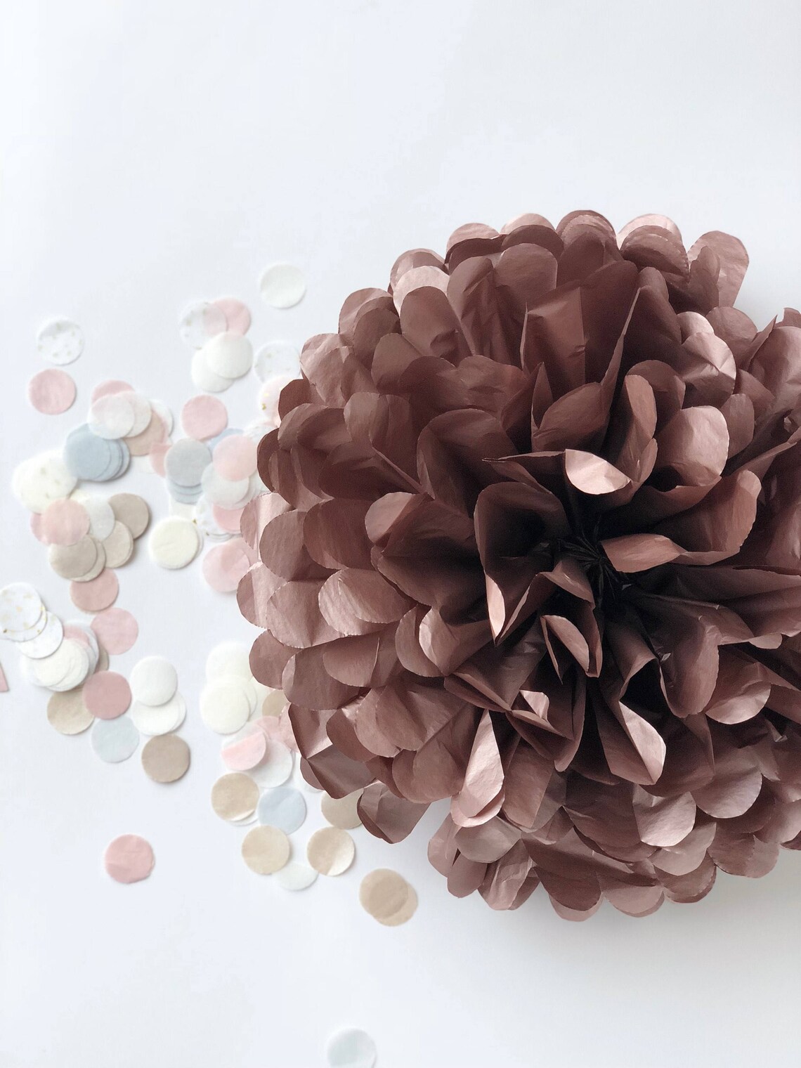 Metallic Rose Gold Tissue Paper Pompom Paper Flowers - Etsy
