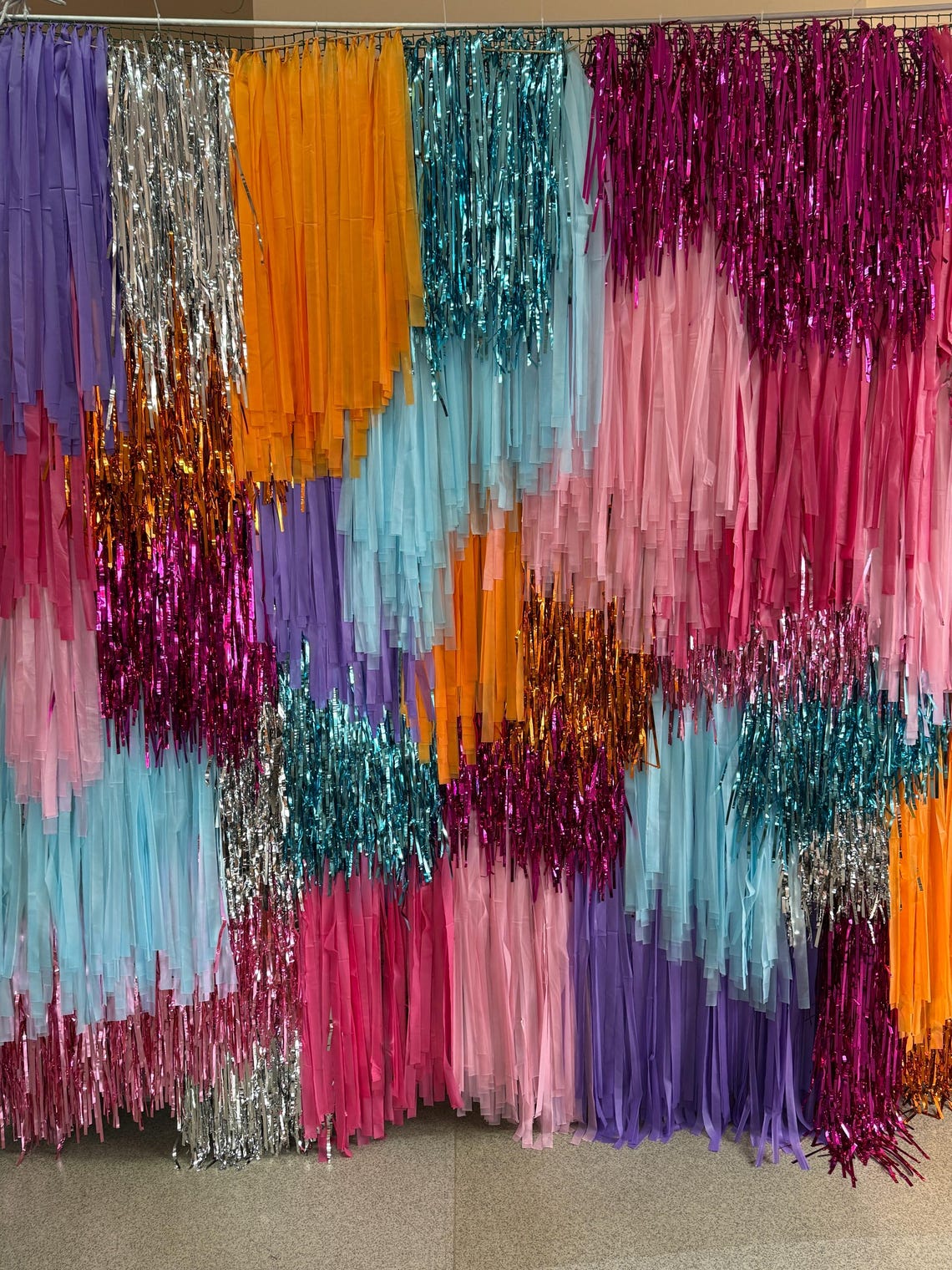 Colourful Party Fringe Wall Backdrop, Cusyomisable, Party Decoration ...