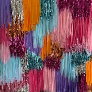 Colourful Party Fringe Wall Backdrop, Cusyomisable, Party Decoration ...