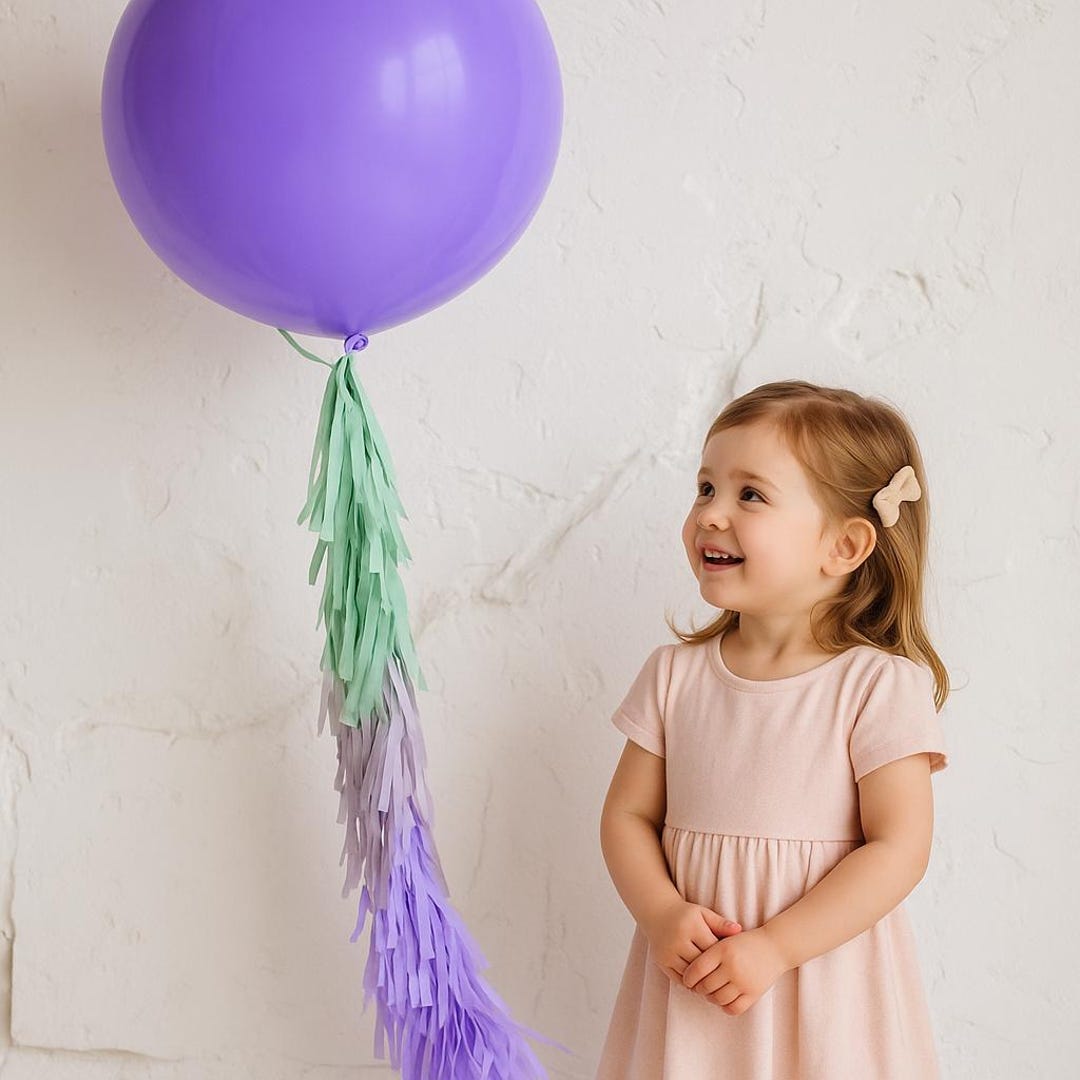Lavender Balloon Tassel Tail With Optional 36” Balloon – Baby Shower ...