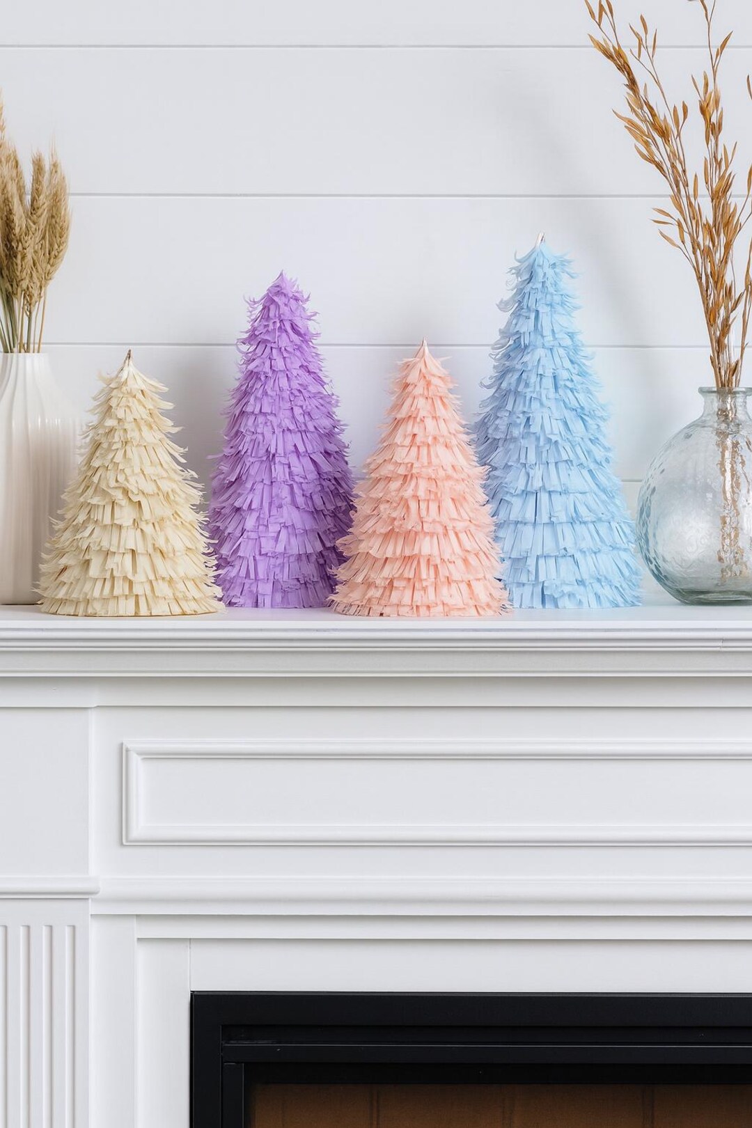 Custom Color Tissue Paper Christmas Tree: Fluffy Holiday Table ...