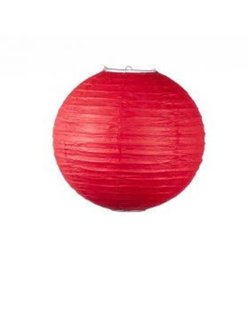 Red Paper Lantern With LED Light: 12" Party Decoration - Etsy