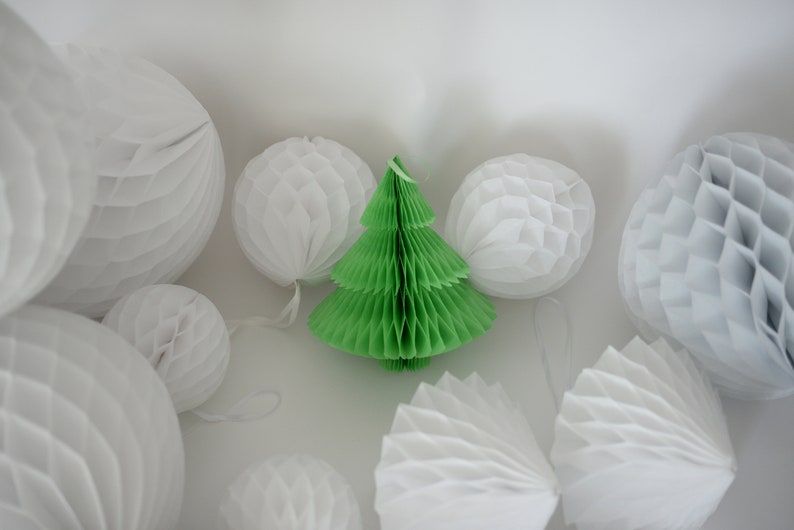 Christmas decoration set Paper honeycombs Paper Christmas | Etsy