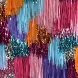Colourful Party Fringe Wall Backdrop, Cusyomisable, Party Decoration ...