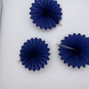 Blue Mini Paper Fans 5 Fans Set Christmas Tree Decorations Holiday Home ...