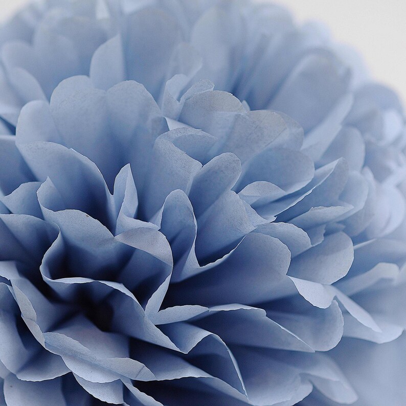 Dusty Blue Paper Pom Pom Antique Blue Boy Baby Shower Decor - Etsy