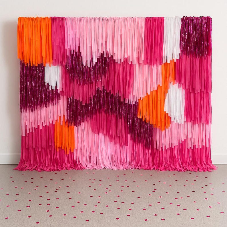 Custom Color Fringe Backdrop: Reusable Party Photo Wall Decor - Etsy