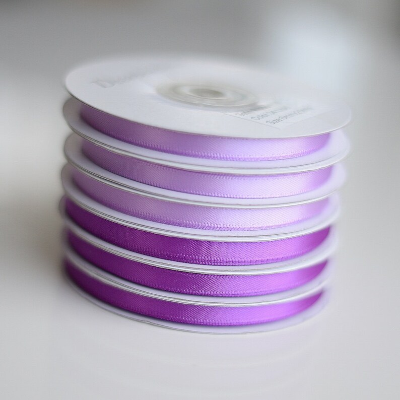 Purple Double Sided Satin Ribbon Plum Silk Ribbon Gift | Etsy