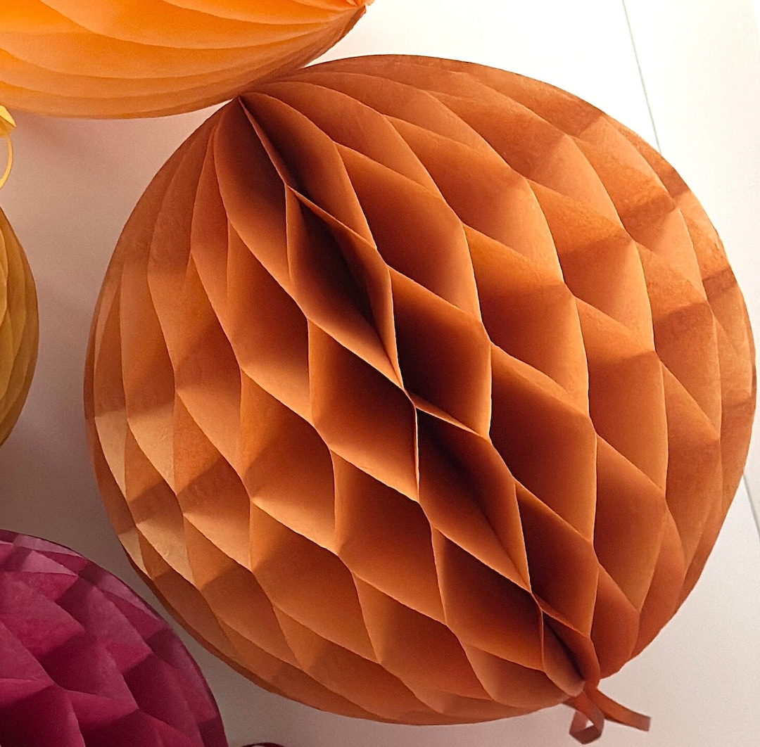 Burnt Orange Paper Honeycomb Ball: Party Decorations - Etsy