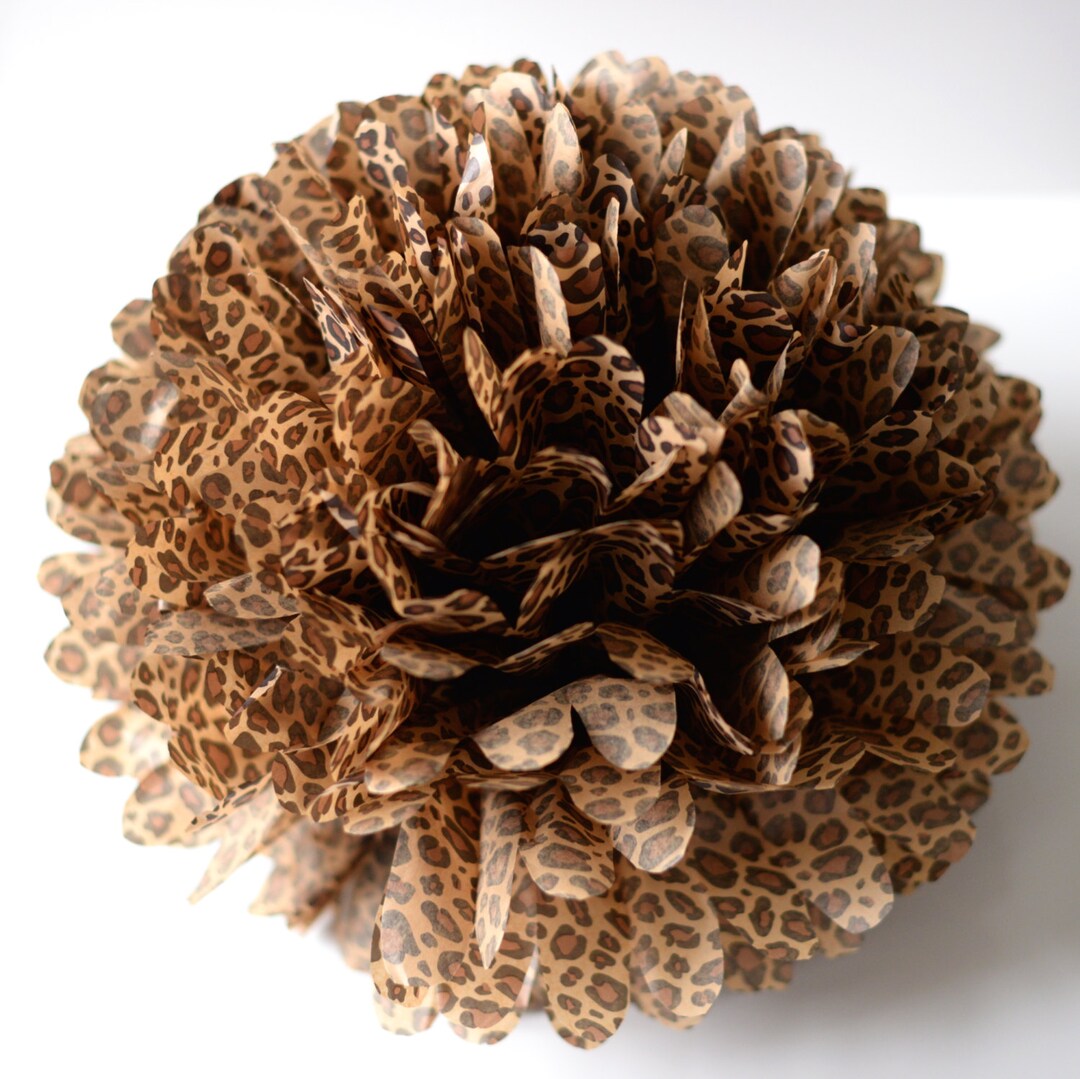 Leopard Paper Decoration | Paper Pom Pom | Safari Party Decor ...