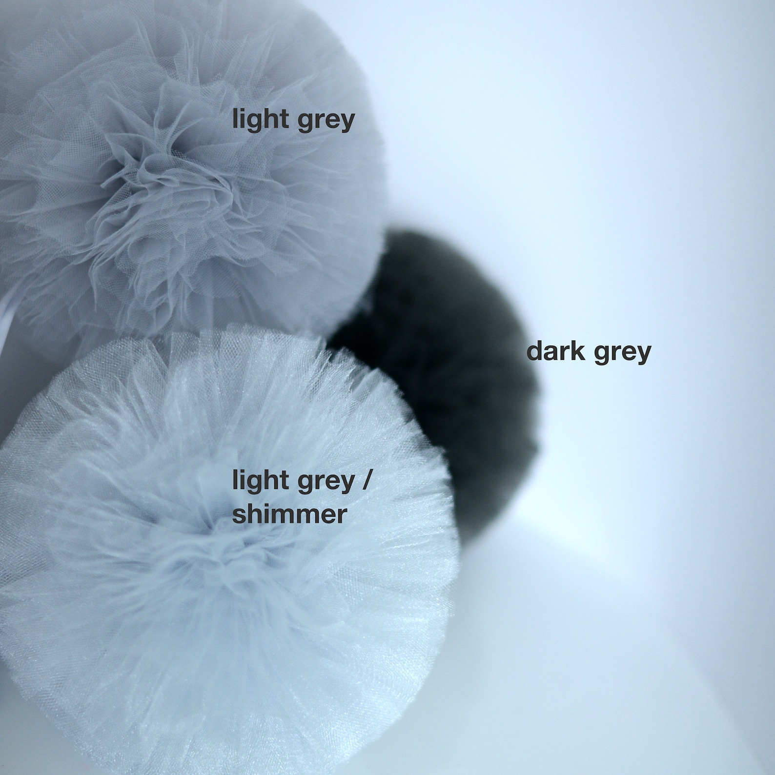 Light grey tulle pom poms gray tutu party decor nursery | Etsy