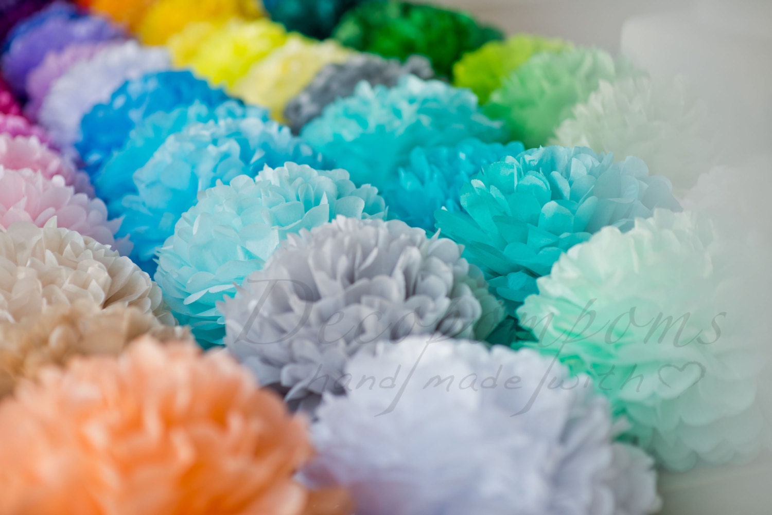 Tissue Paper Pom Pom Set of 30 | Wedding Paper Pom Poms | Pastel Paper ...