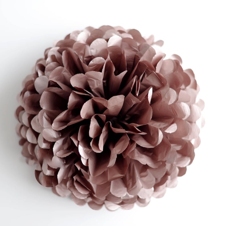 Metallic Rose Gold Tissue Paper Pompom Paper Flowers - Etsy