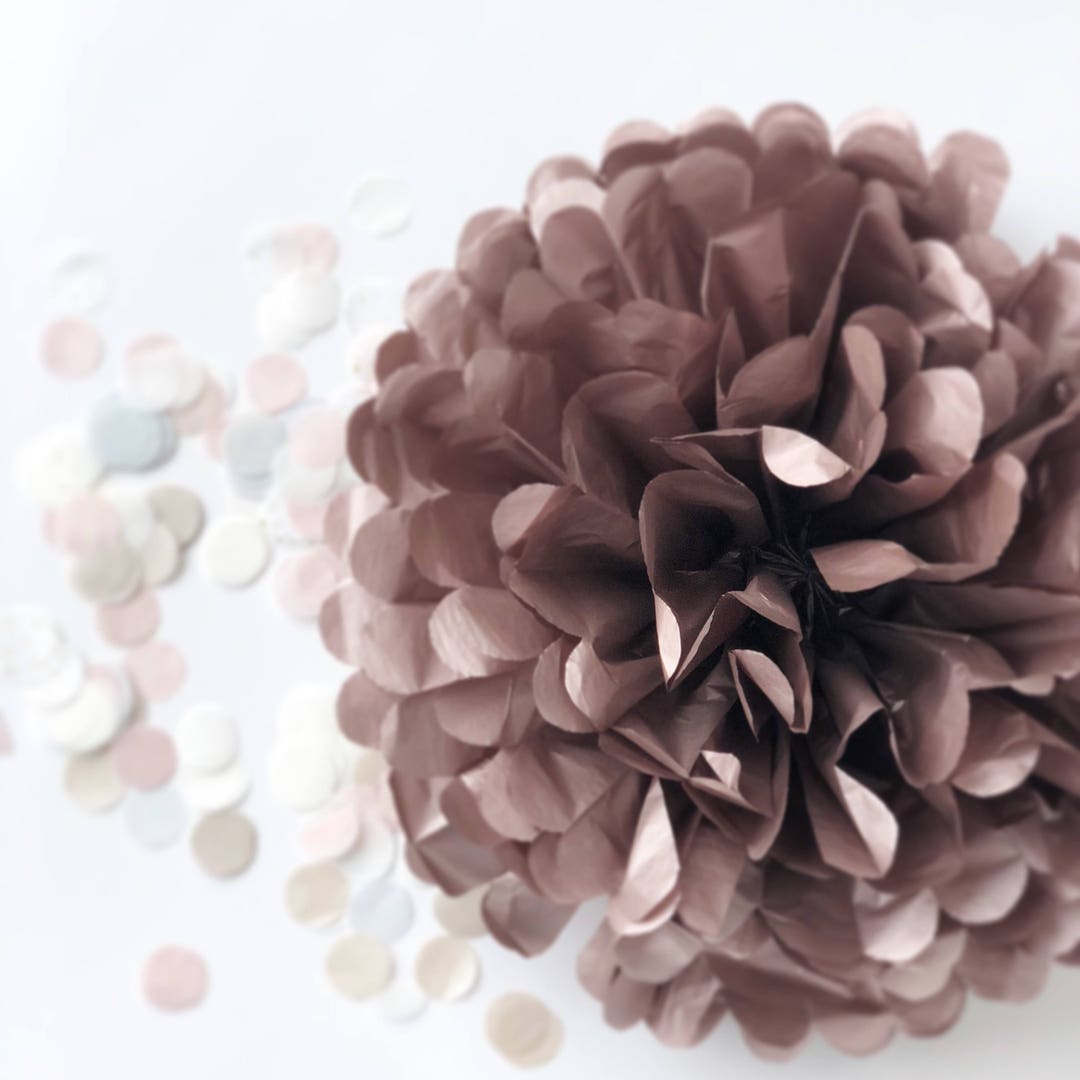 Metallic Rose Gold Tissue Paper Pompom | Paper Flowers | Shimmer Paper ...