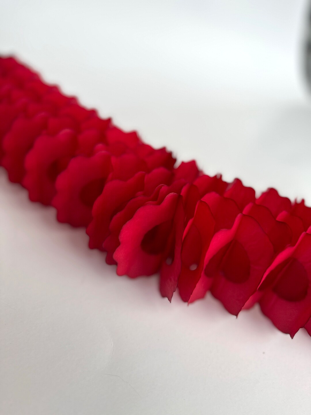 Deep Red Tissue Paper Honeycomb Garland: Reusable Party Decor (11.8 Ft ...