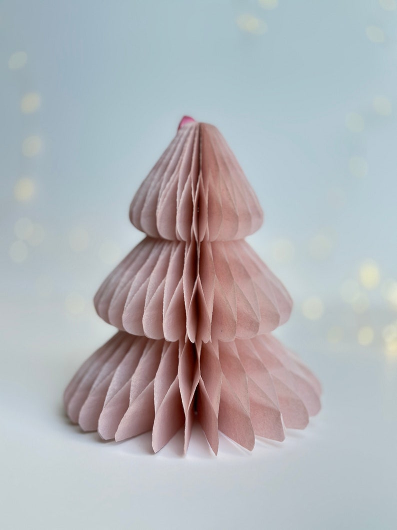 Dusty Pink Honeycomb Christmas Tree: Tissue Paper Holiday Decor - Etsy