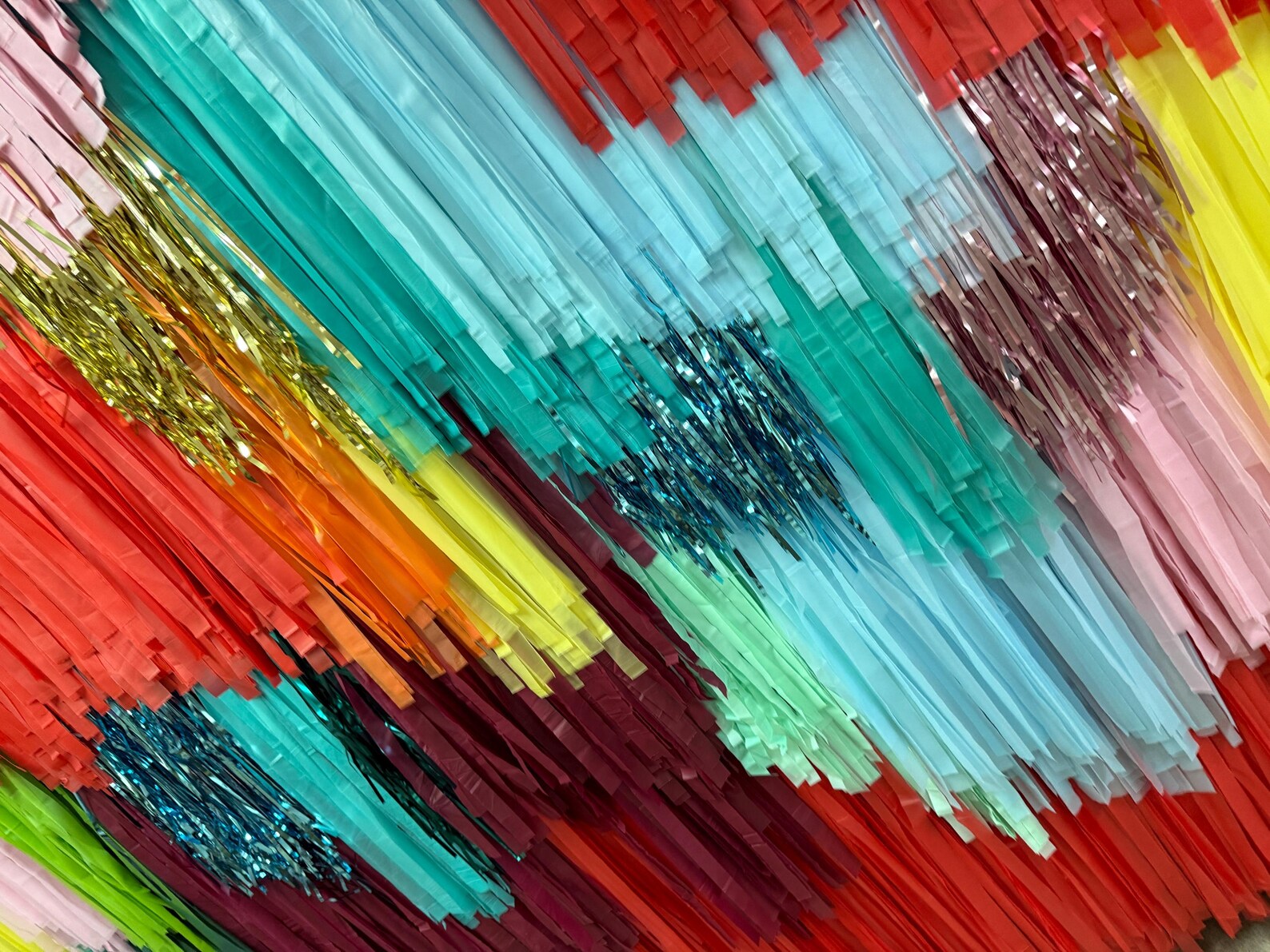 Orange Fringe Streamer Backdrop: Party Photo Booth Tinsel Curtain - Etsy