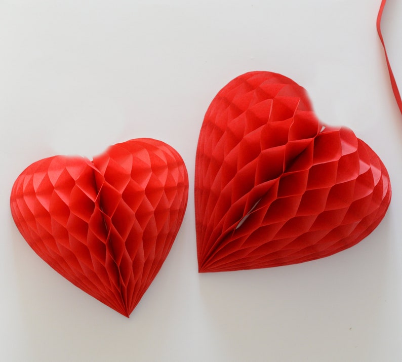 Custom Color Paper Honeycomb Hearts: Party Decorations, Set of 3 - Etsy