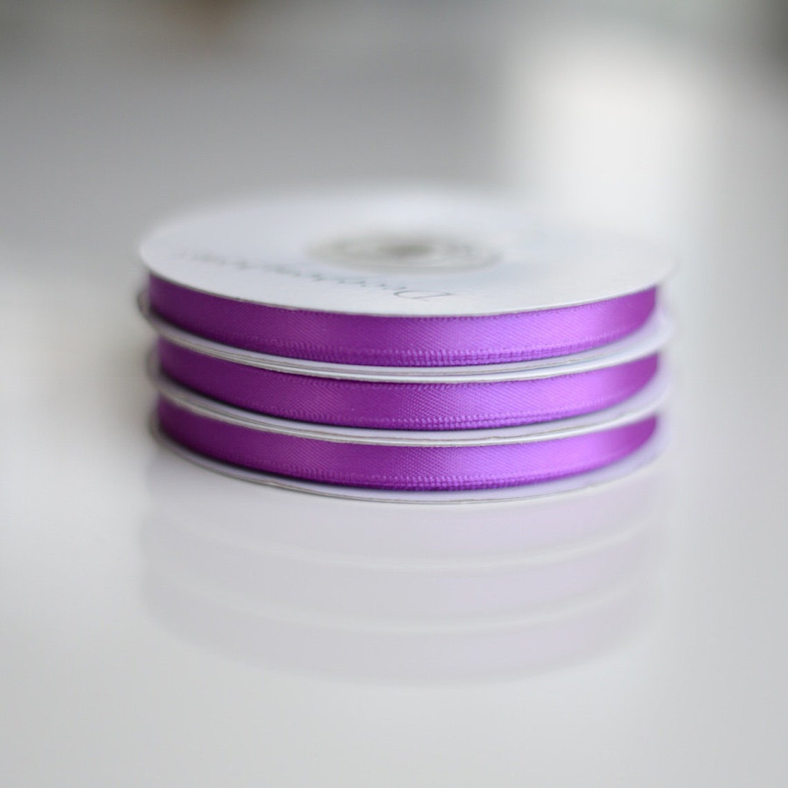 Purple double sided satin ribbon Plum silk ribbon Gift | Etsy