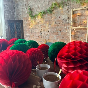 Deep Red Paper Honeycomb Ball Party Decorations Various Sizes Dark Red ...