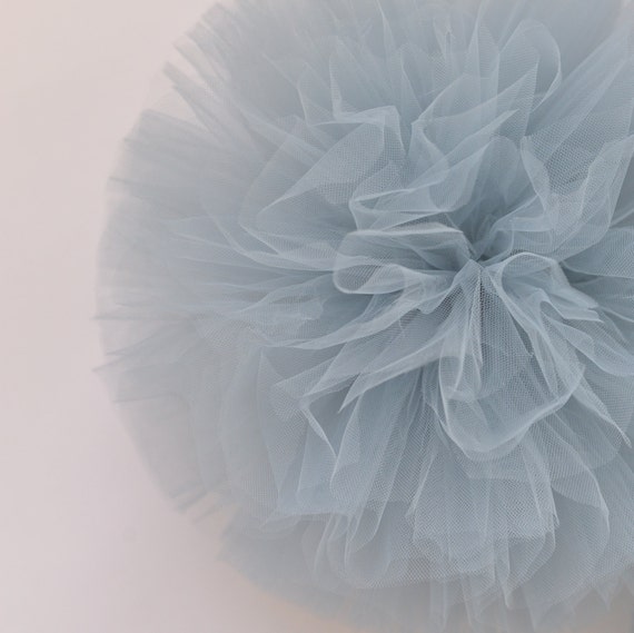 Dusty blue Tulle Pom Poms | ash blue wedding decor | Tulle balls ...