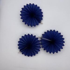 Blue Mini Paper Fans 5 Fans Set Christmas Tree Decorations Holiday Home ...
