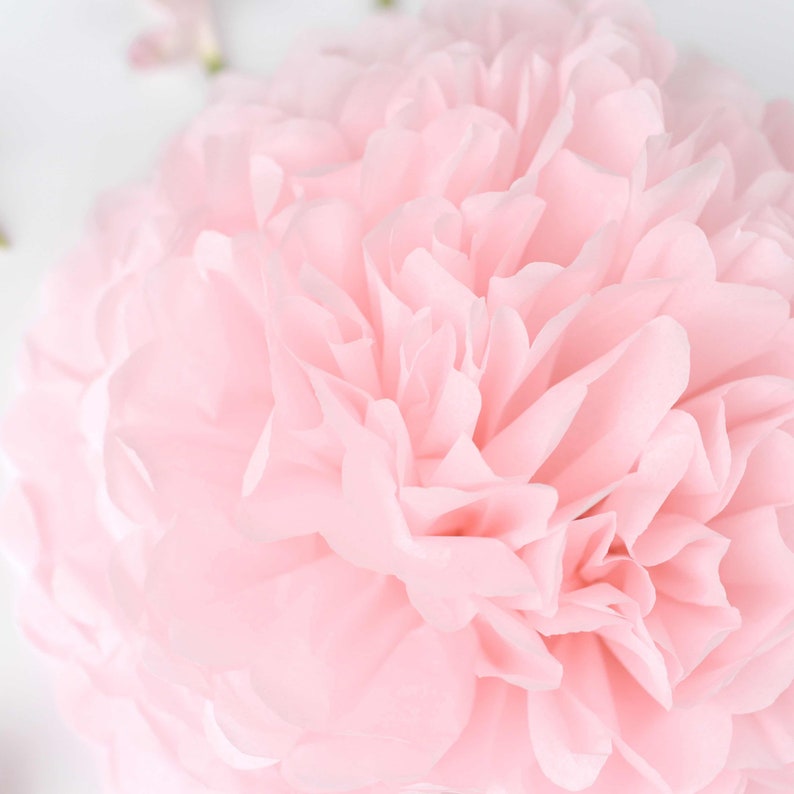 Light Pink Tissue Paper Pom Pom: Fluffy Party Decoration - Etsy