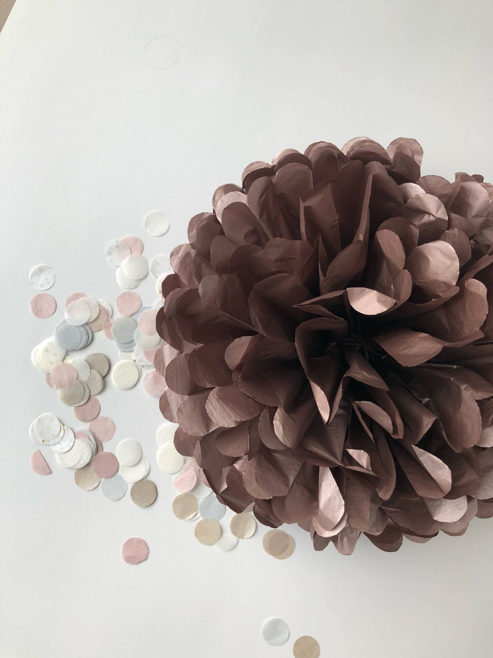 Metallic rose gold tissue paper pompom paper flowers | Etsy