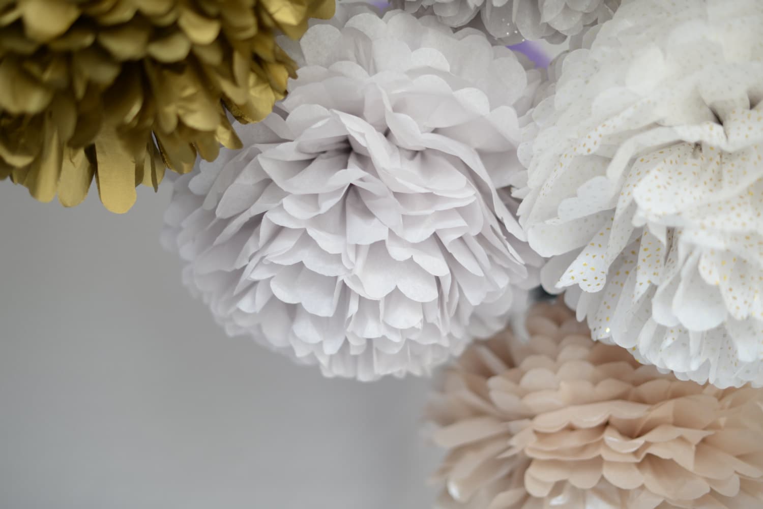 Large Glitter Paper Pom Poms | Sparkling Paper Balls | Christmas ...