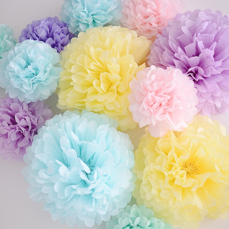 Tissue Paper Pom Pom Set: 40 Handmade Party Decorations - Etsy