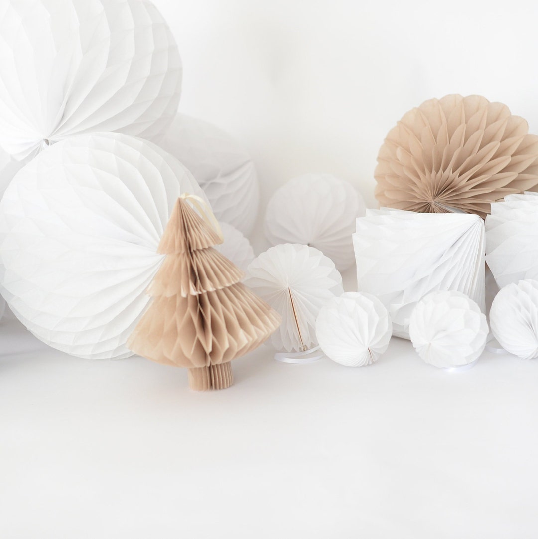 Christmas Decoration Set Paper Honeycombs Paper Christmas - Etsy