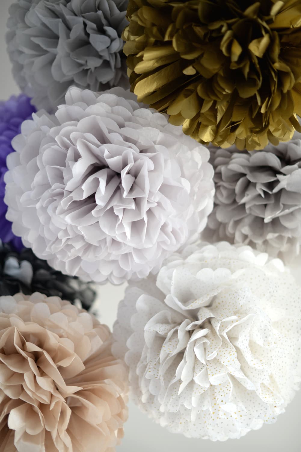 Large Glitter Paper Pom Poms | Sparkling Paper Balls | Christmas ...