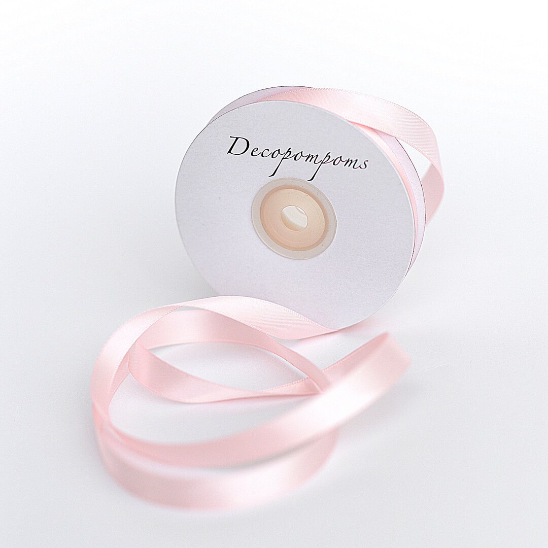 Light Pink Ribbon Double Sided Satin Ribbon Full Roll 25m - 6mm / 12mm ...